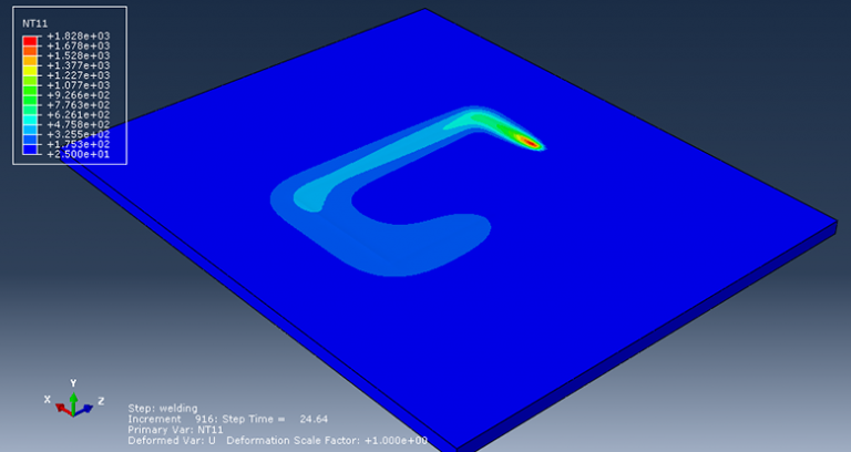 Arc welding in a rectangular path using DFLUX subroutine Abaqus | Abaqus Tutorials