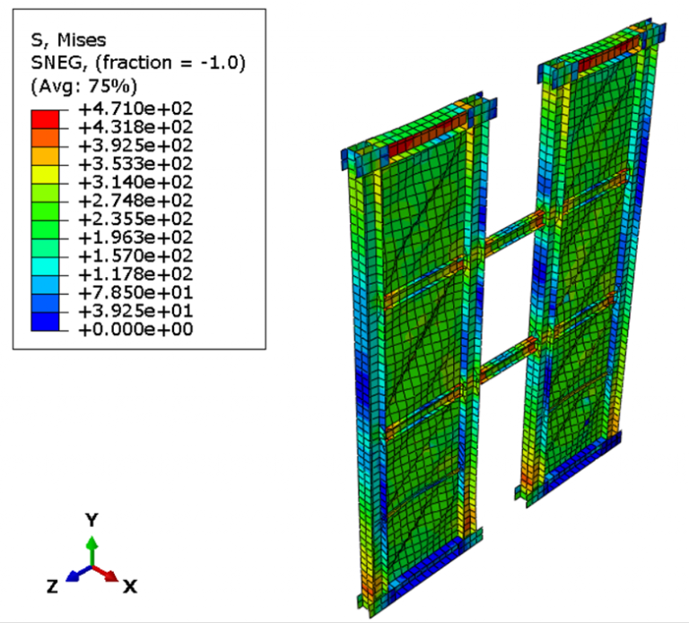 Steel Plate Shear Wall with Coupling under cyclic loading (hysteresis ...