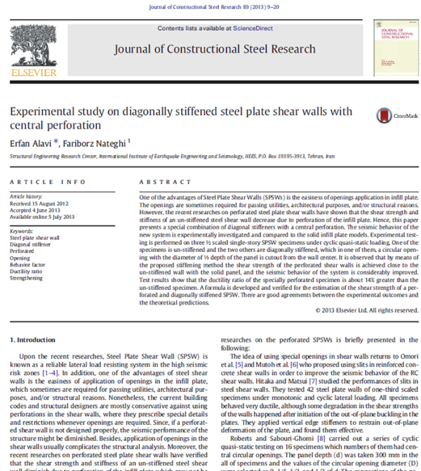 Pushover analysis of the steel plate shear wall in the Abaqus software – Abaqus Tutorials