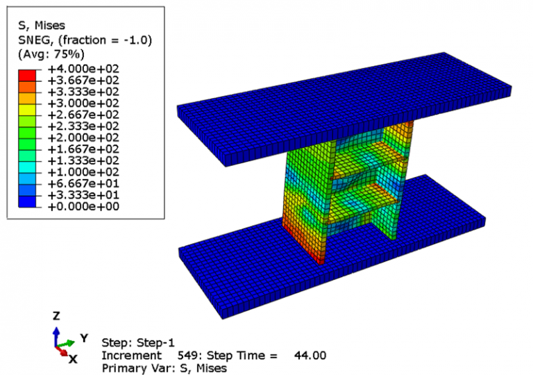 Hysteresis analysis of a vertical shear link Abaqus – Abaqus Tutorials